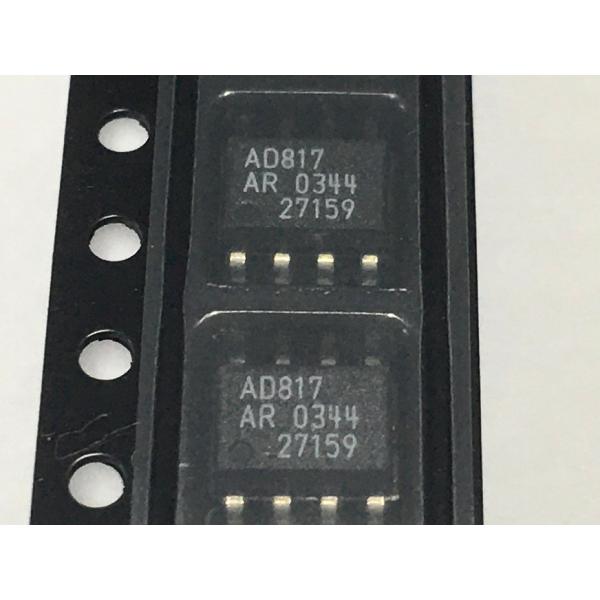アナログデバイセズローパワー、高速オペアンプAD817AR　1個入SOIC81回路スルーレート　350V/?sゲイン帯域幅積　50MHz帯域幅3db　50MHz電流　入力バイアス　3.3 ?A電圧　入力オフセット　500 ?V電流　供給　7...