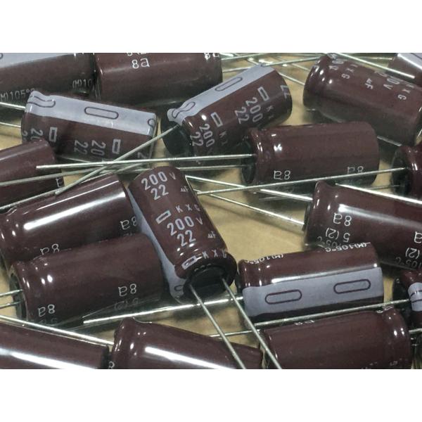 日本ケミコンアルミ電解コンデンサ長寿命　高リプル電流　電源入力平滑用途等EKXG201ELL220MJ20S1個有極性200V 22μF 10 × 20許容差 -20〜20%(M) / 20℃, 120Hzリプル電流 200mArms / ...