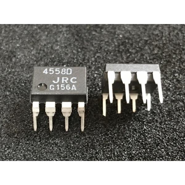 JRC　新日本無線2回路入汎用オペアンプNJM4558D　1個入ROHS動作電源電圧 (±4〜±18V)高利得 (100dB typ.)高入力抵抗 (5MΩ typ.)バイポーラ構造
