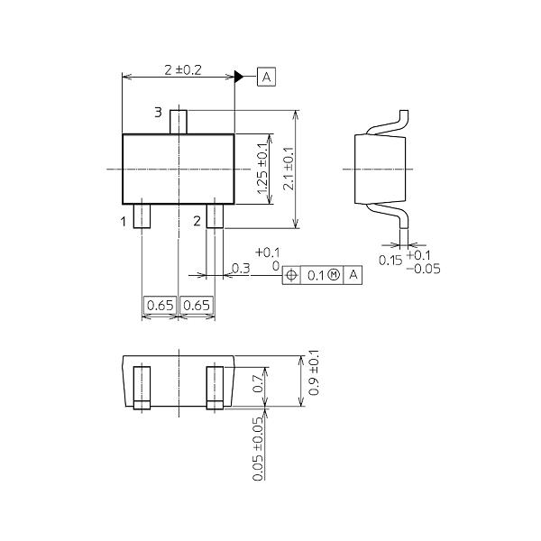 東芝　TOSHIBA抵抗内蔵型トランジスタ(BRT)RN1302(TE85L,F)　10個入ROHSSC-70コレクタ-エミッタ間電圧:50Vコレクタ電流:0.1Aベースシリーズ抵抗 R1:10kΩベース-エミッタ間抵抗 R2:10kΩ相補...