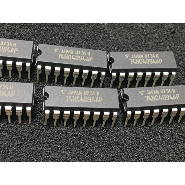 東芝CMOSロジックIC8-Bit Shift and Store Register (3-state) TC74HC4094AP1個DIP16電源電圧　2-6V? 高速動作 : fmax = 73 MHz (標準) (VCC = 5 V)...