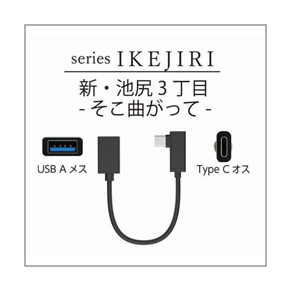 【受発注】パソコンのTypeCにUSB形状の機器を接続したいときに。パソコンはもちろんのこと　TypeC端子のiPadやスマートフォンでもご利用可能です。全長22cmと扱いやすいショートケーブル。　※一部他タイプの画像を使用。