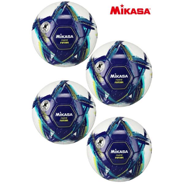 フットサル4号 OrgestA (オルゲスタ) 検定球4球SET品番：FS451E-4SETBLMIKASA ミカサフットサル４号検定球(手縫い) フットサル トレーニング