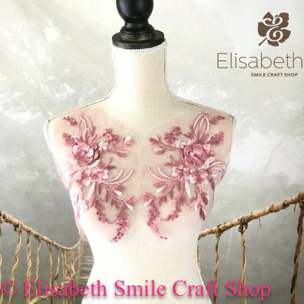 モチーフレース 花柄 薔薇 バトンモチーフ 花 モチーフ 服飾 レオタードモチーフ 装飾 衣装モチーフ バレエ衣装 チュチュモチーフ 舞台衣装 ステージ衣装 ダンス衣装 社交ダンス フィギア衣装 ピンク