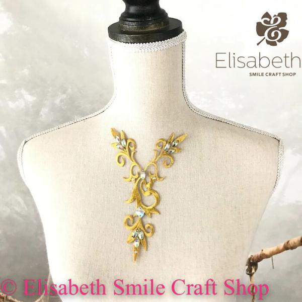 ゴールド レオタード バトン モチーフ ラインストーン ワッペン アイロン用 貼り付け アップリケ ハンドメイド パーツ 衣装 レオタードモチーフ バレエ衣装 新体操 バレエ衣装 舞台衣装 ステージ衣装 ダンス衣装 社交ダンス フィギア衣装