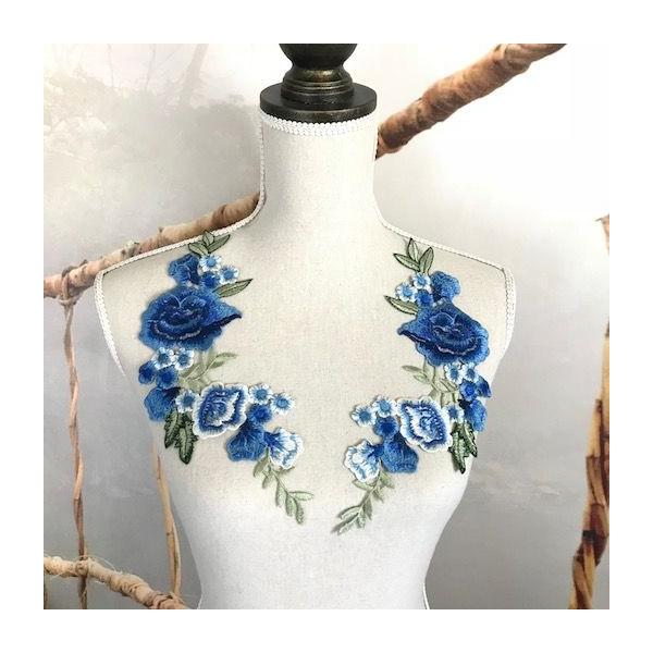 エレガントなバラの刺繍モチーフセットになります。新体操、社交ダンス、バトントワリング、レオタード、ベリーダンス、フィギュアスケート、バレエ、ドレス、ステージ衣装、ハンドメイド材料などにお使い頂けます。アイロンタイプではございませんサイズ：H...