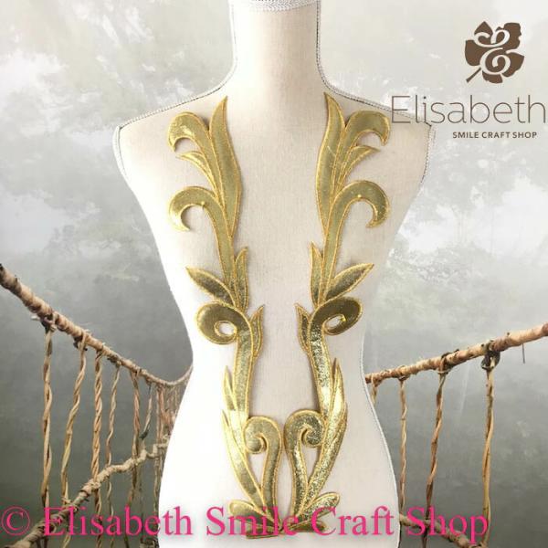 衣装モチーフ ベージュ系 アイロン用 ワッペン 貼り付け アップリケ バトン レオタード バレエ衣装  舞台衣装 ステージ衣装 ダンス衣装 社交ダンス フィギア衣装