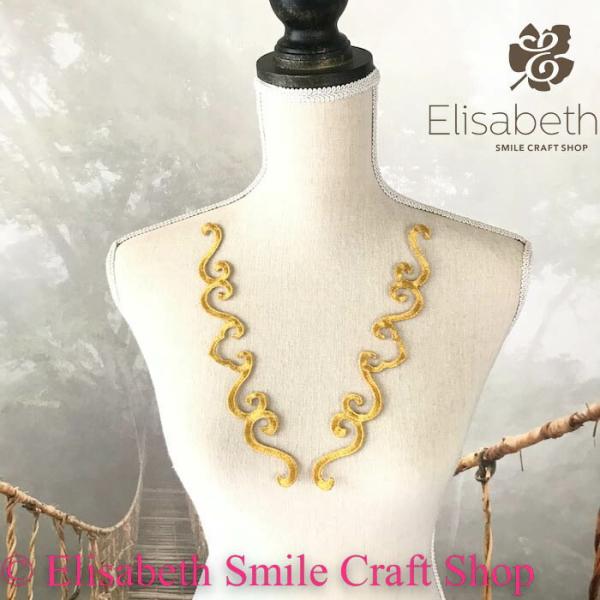 モチーフ ワッペン アイロン用 貼り付け アップリケ ハンドメイド パーツ 衣装 レオタード バレエ衣装 舞台衣装 ステージ衣装 ダンス衣装 ゴールド