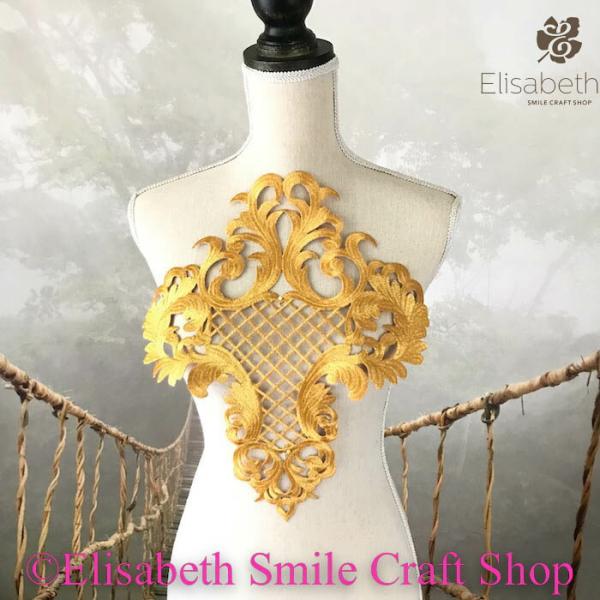 モチーフ ゴールド ワッペン アイロン用 貼り付け 衣装モチーフ アップリケ アイロン接着 ハンドメイド パーツ 衣装 レオタード バレエ衣装 舞台衣装 ステージ衣装 ダンス衣装