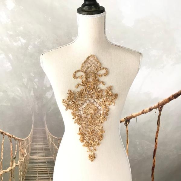 衣装 装飾 モチーフ ビーズ付き 服飾 チュールモチーフ 新体操 バレエ衣装 舞台衣装 ステージ衣装 ダンス衣装 社交ダンス フィギア衣装 ブライダル レースモチーフ 刺繍モチーフ 衣装モチーフ ゴールド