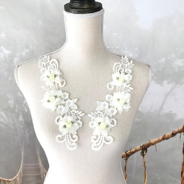 可愛いバラ付き立体的なお花のレースモチーフセットになります。新体操、社交ダンス、バトントワリング、レオタード、ベリーダンス、フィギュアスケート、バレエ衣装、ドレス、服飾、ステージ衣装、舞台衣装、ハンドメイド材料などにお使いいただけます。カラ...