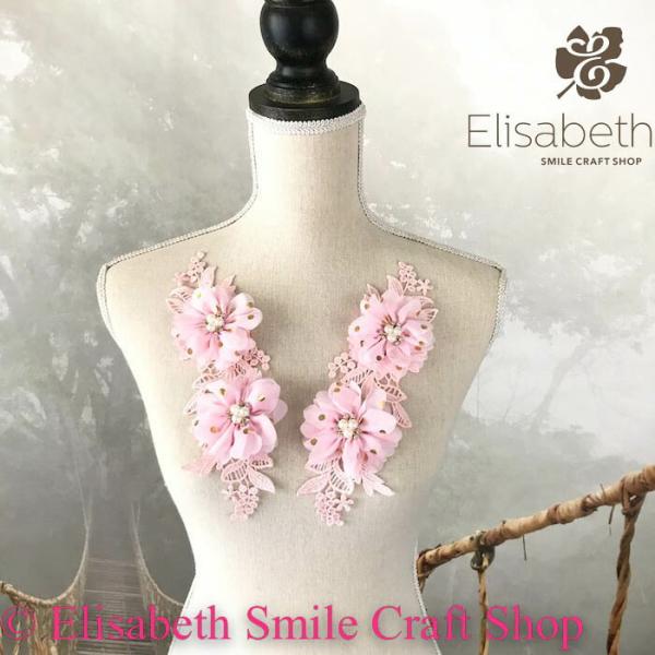 レースモチーフ モチーフ 衣装 バトンモチーフ お花 装飾 服飾 バトントワリング レオタード 新体操 衣装作り バレエ衣装 舞台衣装 ステージ衣装 ダンス衣装 社交ダンス フィギア衣装 花柄 ピンク系