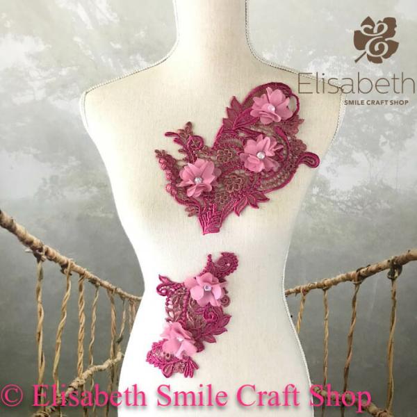 レースモチーフ モチーフ 衣装 バトンモチーフ お花 装飾 服飾 バトントワリング レオタード 新体操 衣装作り バレエ衣装 舞台衣装 ステージ衣装 ダンス衣装 社交ダンス フィギア衣装 花柄 ピンク系