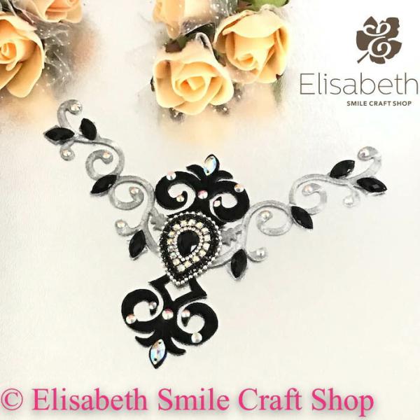 ワッペンモチーフ 衣装 アイロン用 アップリケ アイロンワッペン アイロン接着 アップリケワッペン 服飾 モチーフ 装飾 舞台衣装 ステージ衣装 ダンス衣装 社交ダンス フィギア衣装 シルバー ブラック