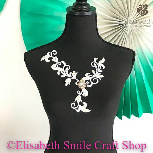 アップリケ ネックライン モチーフ 衣装 刺繍ワッペン レオタードモチーフ アイロンワッペン アイロン接着 アップリケワッペン モチーフ 装飾 新体操 バレエ衣装 舞台衣装 ステージ衣装 ダンス衣装 社交ダンス フィギア衣装 ホワイト