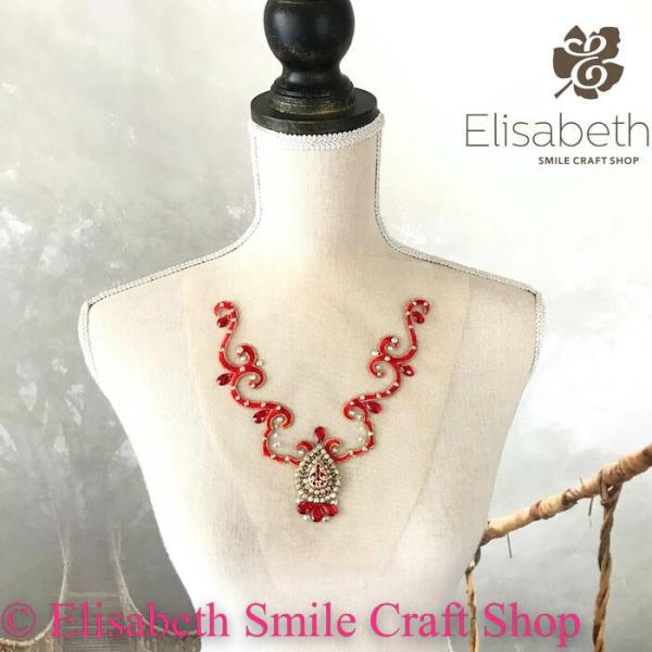 レッド アップリケ ネックライン モチーフ 衣装 レオタードモチーフ モチーフ 装飾 バトンモチーフ バレエ衣装 舞台衣装 ステージ衣装 ダンス衣装 社交ダンス フィギア衣装