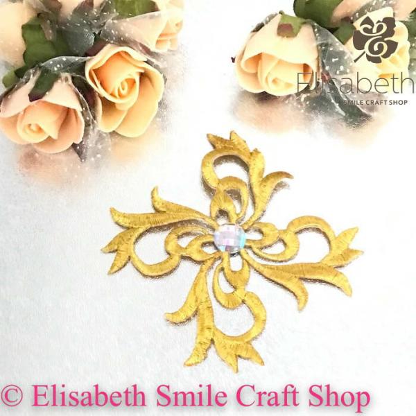 ゴールド レオタード バトン モチーフ ラインストーン ワッペン アイロン用 貼り付け アップリケ ハンドメイド パーツ 衣装 レオタードモチーフ バレエ衣装 新体操 バレエ衣装 舞台衣装 ステージ衣装 ダンス衣装 社交ダンス フィギア衣装