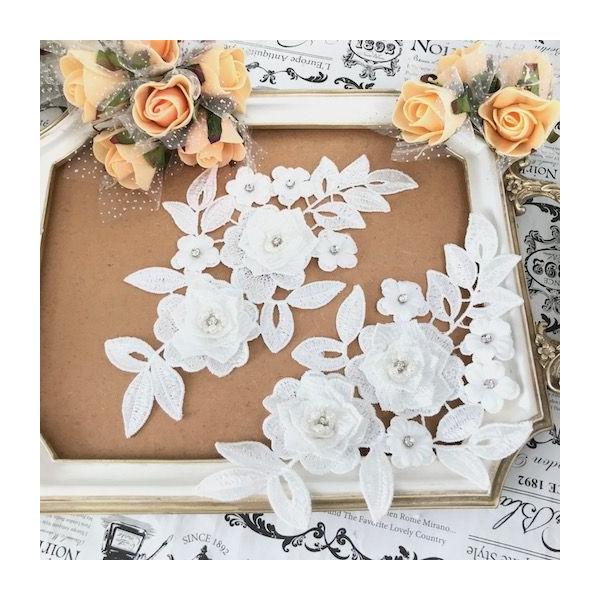 ストーンビーズ付き立体的な花のモチーフセットになります。お花の部分は立体的になっています。新体操、社交ダンス、バトントワリング、レオタード、ベリーダンス、フィギュアスケート、バレエ、ドレスなどに縫い付けるだけでワンポイントアクセントとして個...