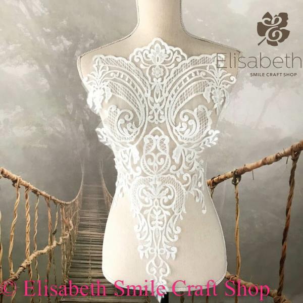 モチーフ 花柄 ホワイト ロイヤルモチーフ 衣装 ステージ衣装 舞台衣装 ダンス衣装 社交ダンス バトン レオタード チュールモチーフ 花柄 ブライダル ハンドメイド イベント衣装 バレエ衣装