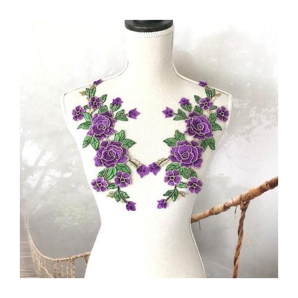 エレガントなパープルバラの刺繍モチーフセットです。新体操、社交ダンス、バトントワリング、レオタード、ベリーダンス、フィギュアスケート、バレエ、ドレス、ステージ衣装、ハンドメイド材料などにお使い頂けます。アイロンタイプではございませんサイズ：...