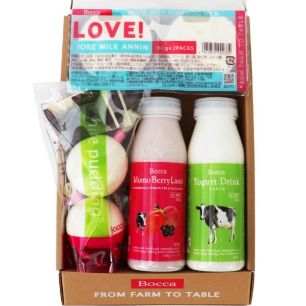 内容：・牧家の白いプリン2個入×１・牧家 飲むヨーグルトプレーン 200g×１・牧家 ももベリーラッシー 200g×１・牧家の杏仁豆腐 200g×１賞味期限：製造より２１日(メーカー製造より)梱包形態：（約）縦22×横16×高5cm