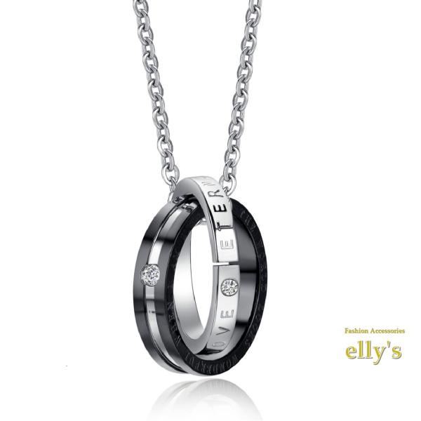 【商品説明】☆ネックレスヘッドの2連リングには「ETERNAL LOVE（永遠の愛）」と「THE WORLD LOOKS WONDERFUL WHEN I AM WITH YOU （あなたといれば全ての事が素敵に思える）」の文字が刻印されて...