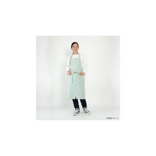 ナチュラルカラーとギンガムの組み合わせでおしゃれなエプロンです。裾はスリット付きで動きやすくなっています。