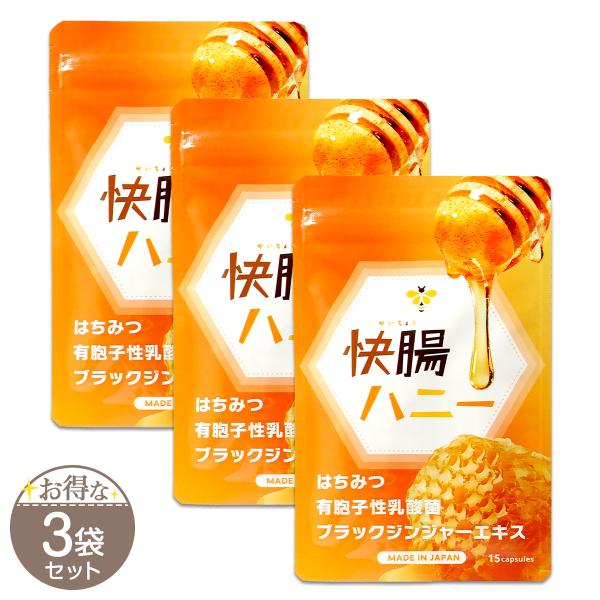 3袋セット 快腸ハニー 4.1g 276mg × 15粒 健明堂製薬 サプリ サプリメント 食生活 サポート 毎日 習慣 はちみつ 乳酸菌 食物繊維 快腸ハニーS07-02 KICOHN-03P