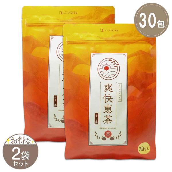 2袋セット 爽快恵茶 150g 30包 サン・クラルテ製薬 ほうじ茶 ドッサリ茶 スッキリ茶 健康茶 乳酸菌 ブラックジンジャー 生姜 桑の葉 ヒハツ 爽快恵茶30S05-02 SKKC30-02P