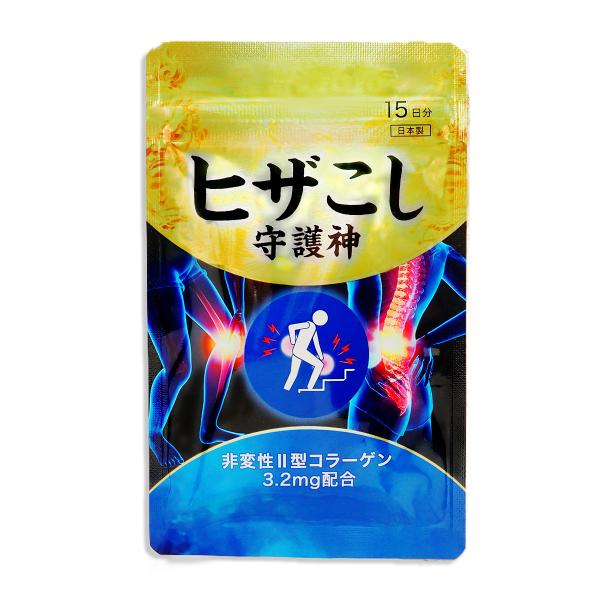 ヒザこし守護神 15粒 ヘルシオン グルコサミン サプリ コンドロイチン プロテオグリカン MSM 非変性II型コラーゲン ヒアルロン酸 サプリメント ひざ 膝 関節