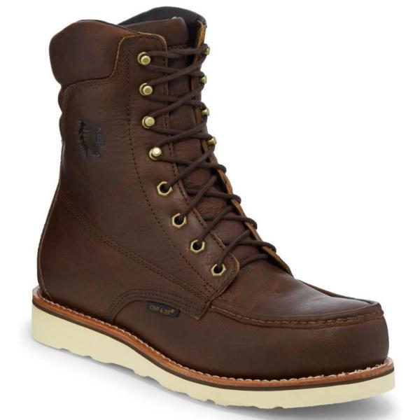 ★1901年創業のブーツ老舗CHIPPEWA チペワの 8"メンズ エッジウォーカー ウォータープルーフ セーフティトゥ モックトゥ レースアップブーツ です。★Chip-A-Tex(R) Waterproof Bootie のウォータープ...