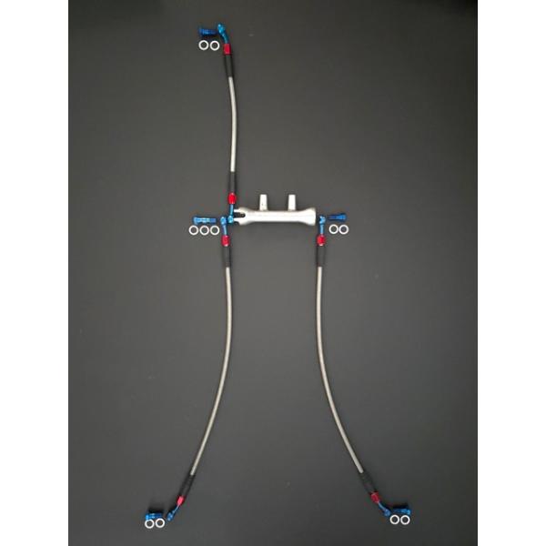 メッシュブレーキホース　フロント【3本】■ゼファー400　ゼファーχ（カイ）■セット内容メッシュブレーキホース/3本ブレーキボルト（P1.25）ダブル/1本 シングル/4本ワッシャー/11枚■マスターシリンダーからブレーキジョイント部は、3...