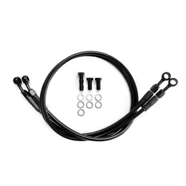 ブラックメッシュブレーキホース【2本】■セット内容ブラックメッシュブレーキホース/2本　ブレーキボルト（P1.25）ダブル/1本 シングル/2本　ワッシャー/7枚■適応車種【カワサキ】Z400GP【ホンダ】CB750F（RC04）■長さはノ...