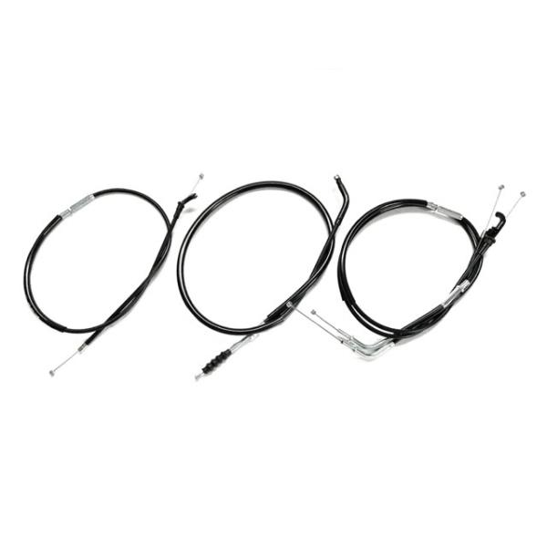 ■ブラックワイヤーセット【1set】日本製■カワサキバリオス250-1型【型式 ZR250A】※この商品はバリオス250　1型用の商品ですセット内容はブラックのアクセルワイヤー2本（引き戻し） クラッチワイヤー1本 チョークワイヤー1本　合...