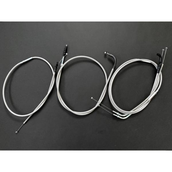 ■メッシュワイヤーセット【1set】日本製■カワサキ　バリオス250　2型専用■セット内容はメッシュのアクセルワイヤー　2本クラッチワイヤー　1本チョークワイヤー　1本　合計4本のセットです■ワイヤーの長さはバリオス250-2型の純正長より...