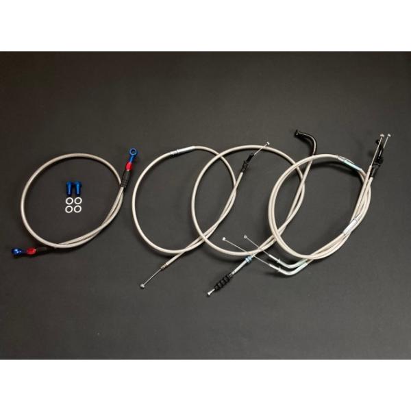 ■アップハンワイヤーセット【Ckit 1set】■カワサキ　バリオス250-2型　■セット内容はメッシュワイヤーセットメッシュブレーキホース　1本のセットです■各ワイヤーの長さはバリオス2型の純正長より『約20cmロング』になっています※ハ...