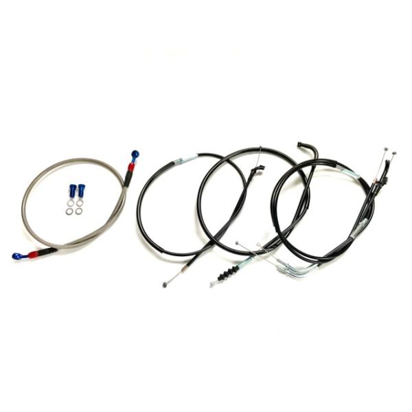 ■アップハンワイヤーセット【Bキット】■カワサキ　バリオス250　2型※この商品は、バリオス2型専用商品です　バリオス1型は別に出品していますのでご注意くださいね■セット内容ブラックワイヤーセットメッシュブレーキホース　1本■ワイヤーの長さ...