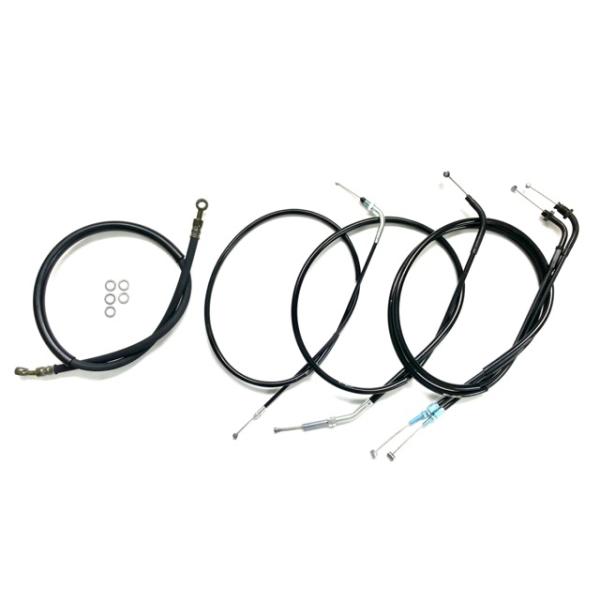 ■アップハンワイヤーセット【Akit　1set】■ホンダCB400F　新型【1997y〜/型式 NC36】■セット内容はブラックワイヤーセットラバーブレーキホース　1本のセットです※ブレーキホースはアッパーホース（1本）のみ付属しています下...