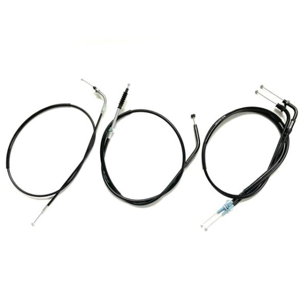 ■ブラックワイヤーセット【1set】日本製■ホンダ　CBR400F【型式　NC17】■セット内容はブラックのアクセルワイヤー　2本クラッチワイヤー　1本チョークワイヤー　1本　合計4本のセットです■ワイヤーの長さは純正長より『約10cmロン...