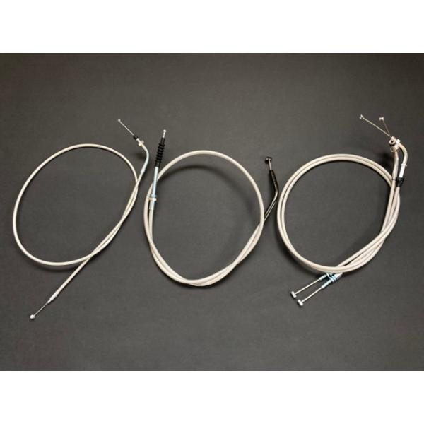 ■ステンメッシュワイヤーセット【1set】日本製■ホンダ　CBR400F　【型式 NC17】■セット内容はメッシュのアクセルワイヤー　2本（引き戻し）クラッチワイヤー　1本チョークワイヤー　1本　　合計4本のセットです■ワイヤーの長さは純正...