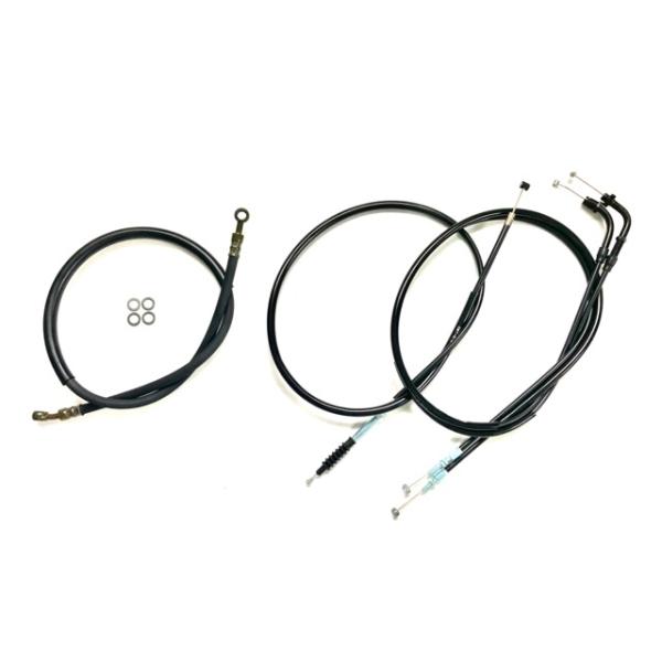 ■アップハンワイヤーセット【Akit　1set】■ホンダ　ホーク/2（CB250T/CB400T ）■セット内容ブラックワイヤーセットラバーブレーキホース　1本■ワイヤーの長さは純正長と『同じ長さから30cmロング』まで選べます※ハーネス延...