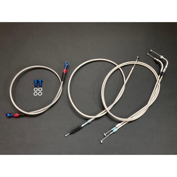 ■アップハンワイヤーセット【Ckit　1set】■ホンダ　ホーク/2（CB250T/CB400T）■セット内容メッシュワイヤーセットメッシュブレーキホース　1本■ワイヤーの長さは純正長と『同じ長さから30cmロング』まで選べます※ハーネス延...