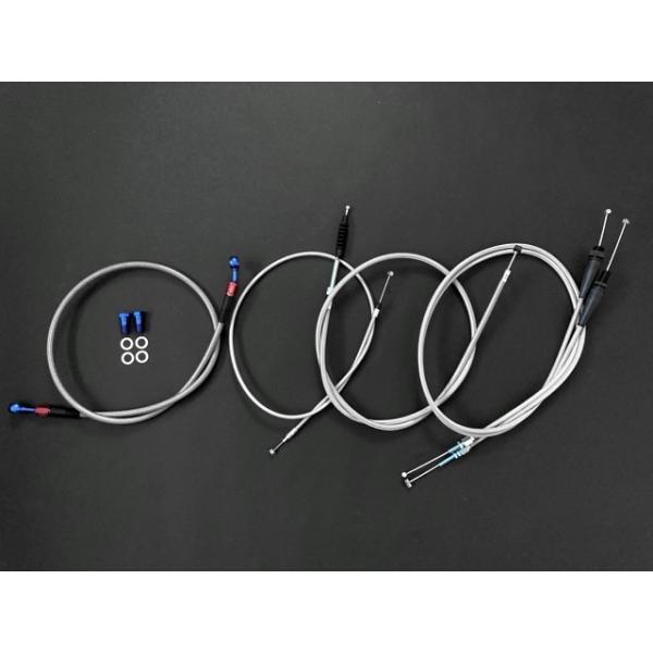 ■アップハンワイヤーセット【Ckit　1set】■ホンダ　CBX400F【型式 NC07】　■セット内容はメッシュワイヤーセットメッシュブレーキホース　1本のセットです■ワイヤーの長さは純正長より『約10cmロング』になります■アウター長ア...