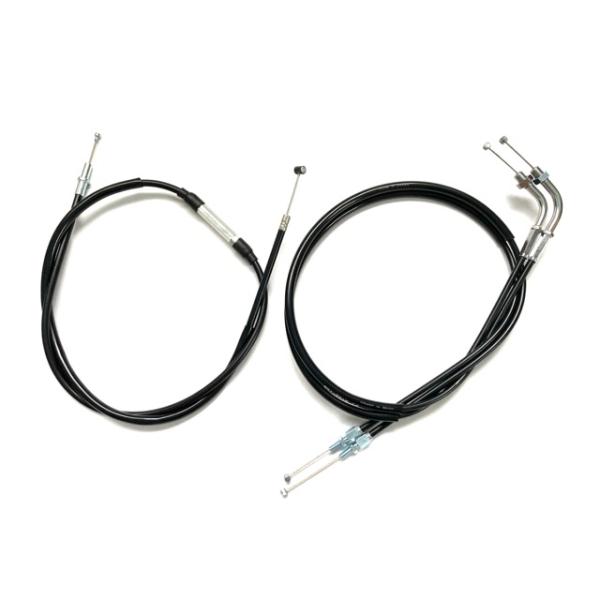 ■ブラックワイヤーセット【1set】日本製■カワサキ　Z250FT【A1/A2用】■セット内容はブラックのアクセルワイヤー 2本クラッチワイヤー 1本　合計3本のセットです※アクセルワイヤーが2本でクラッチワイヤーが左チェンジペダル前方付近...