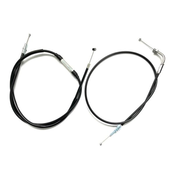 ■ブラックワイヤーセット【1set】■カワサキ　Z250FT【A3専用】■セット内容はブラックのアクセルワイヤー　1本クラッチワイヤー　1本　　合計2本のセットです※アクセルワイヤーが1本でクラッチワイヤーが左のチェンジペダル前方付近に入っ...