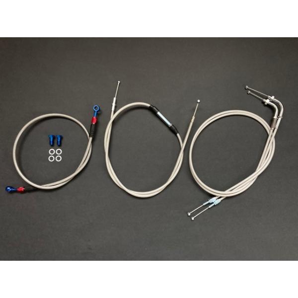 ■アップハンワイヤーセット【Ckit　1set】■カワサキ　Z250FT　A1/A2特徴・・・アクセルワイヤーが2本　クラッチワイヤーは左チェンジペタル付近に取り付ける車両です■セット内容メッシュワイヤーセットメッシュブレーキホース　1本■...