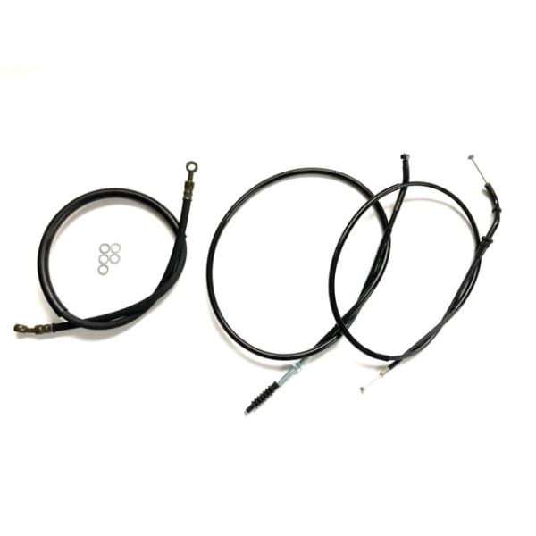 ■アップハンワイヤーセット【Akit　1set】■カワサキGPZ400/F/F2【逆車は不可】■セット内容はブラックワイヤーセットラバーブレーキホース　1本のセットです※ブレーキホースはアッパーホース1本（マスターシリンダーから三又部まで）...