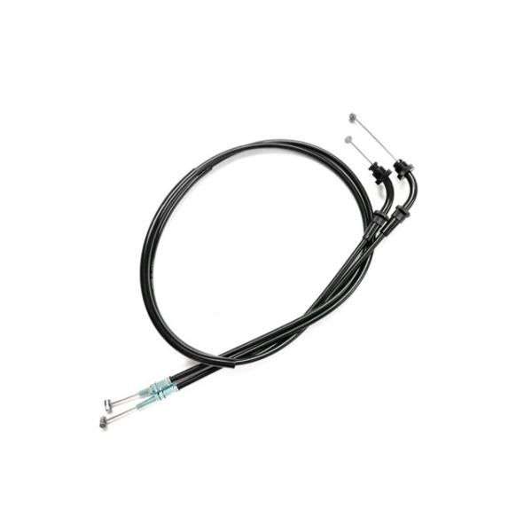 ■ブラックアクセルワイヤー【1set】日本製■スズキ　GS400-2/E型【押しキャブ用】※注意・・・このアクセルワイヤーはスイッチBOXがプラスチック製でキャブレターのチョークレバーが上下に動く「押しキャブ」用です■ワイヤーの長さは純正長...