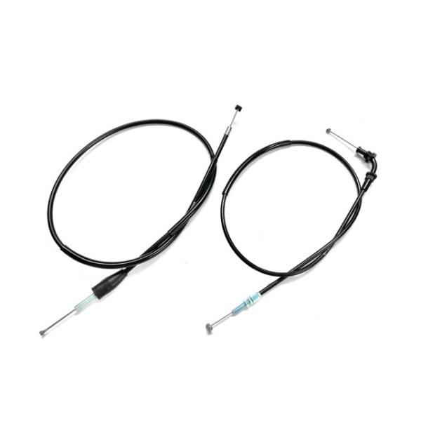■ブラックワイヤーセット【1set】日本製■スズキ　GSX250E　GSX400E【通称 ザリ】■ワイヤーの長さは純正長より『約15cmロング』になります■セット内容はブラックのアクセルワイヤー　1本クラッチワイヤー　1本　　合計2本のセッ...