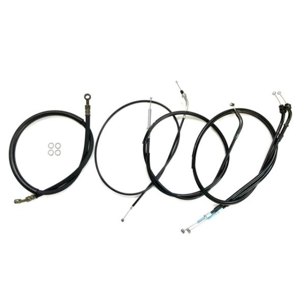 ■アップハンワイヤーセット【Akit　1set】■ホンダ　ジェイド250　【型式 MC23】■セット内容ブラックワイヤーセットラバーブレーキホース　1本■ワイヤーの長さは純正長と「同じ長さから30cmロング」が選べます■ノーマル長のデータで...